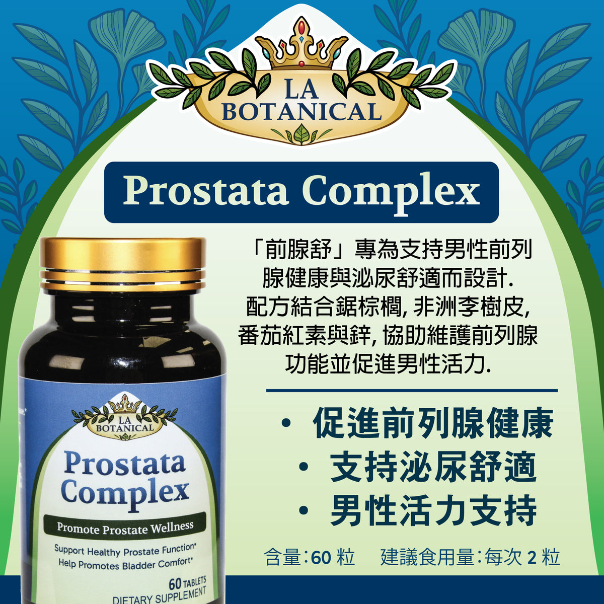 Prostata Complex Prostate And Bladder Health 60 Tablets – GinkgoHome